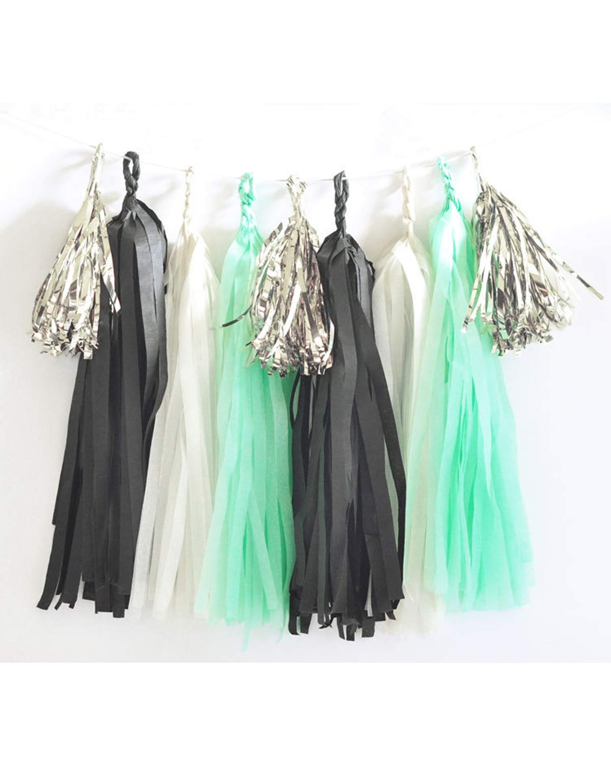 kvasteguirlande mint og sort - Festissimo