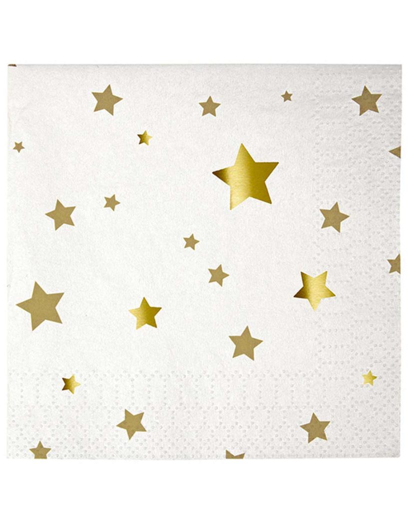 Servietter-med-stjerner-guld - Festissimo