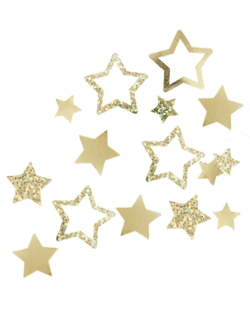 Guld glitter stjerne konfetti mix | Konfetti stjerner til fest bord
