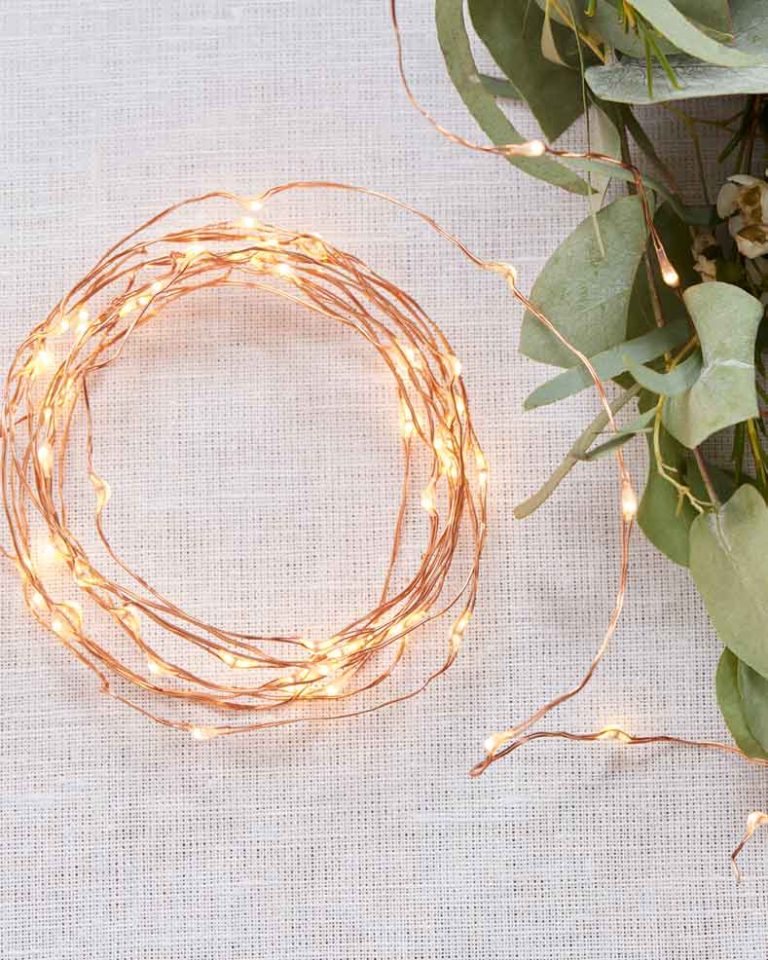 Kobberfarvet string lights lyskæde - lys til festbordet - hurtig levering
