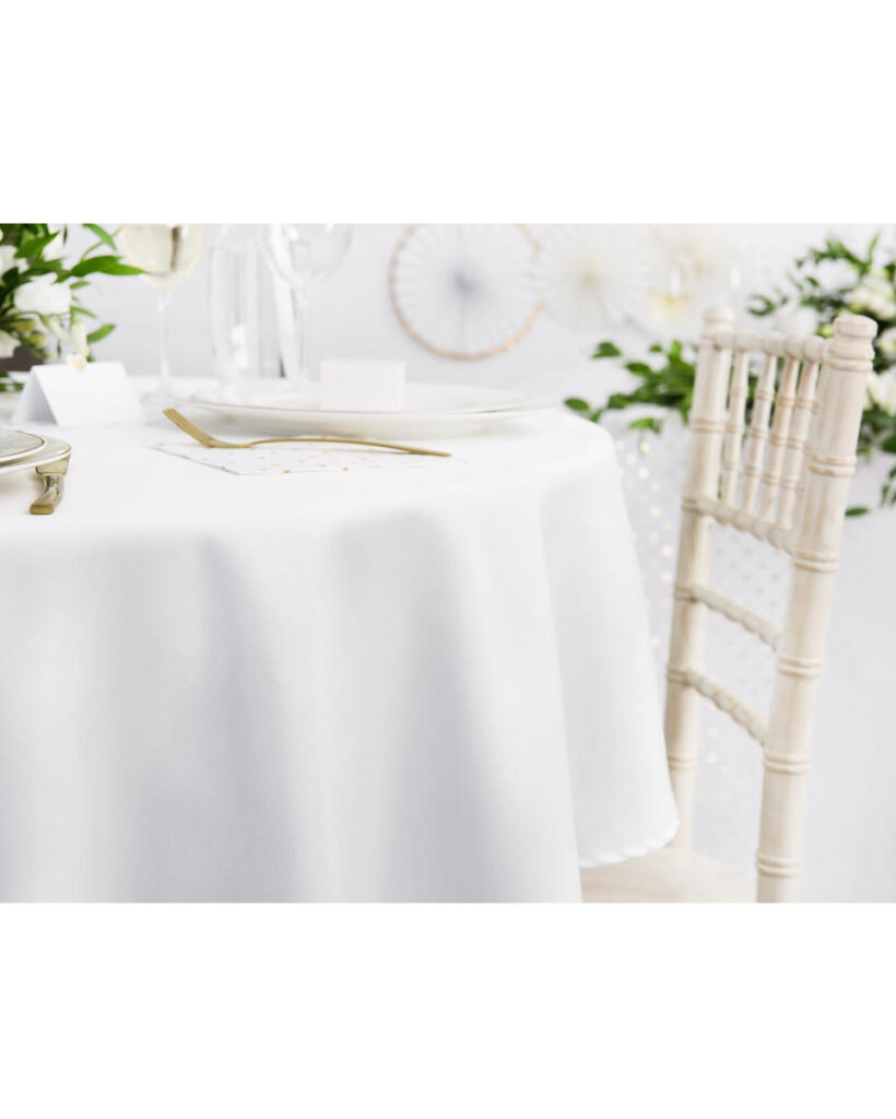 Rund stofdug hvid - 230 cm. | Prisbillig dug til festen | KUN 99,-