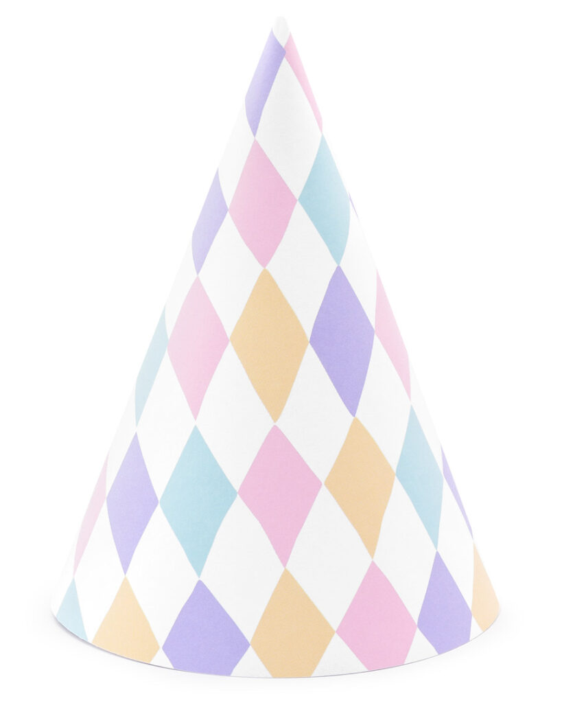 Festhatte med harlekin mønster | Skønne hatte til børnefesten