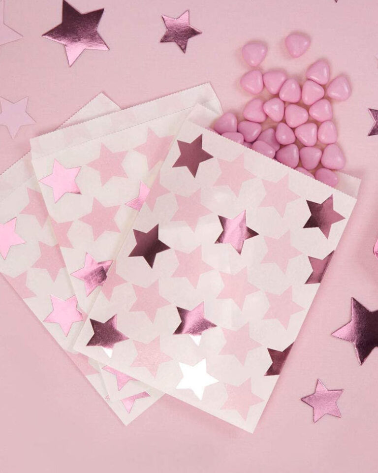 Slikposer med lyserøde stjerner - 25 stk. | KUN 39,-