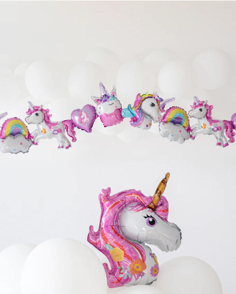 Enhjørning folie ballon guirlande | Enhjørning fest pynt